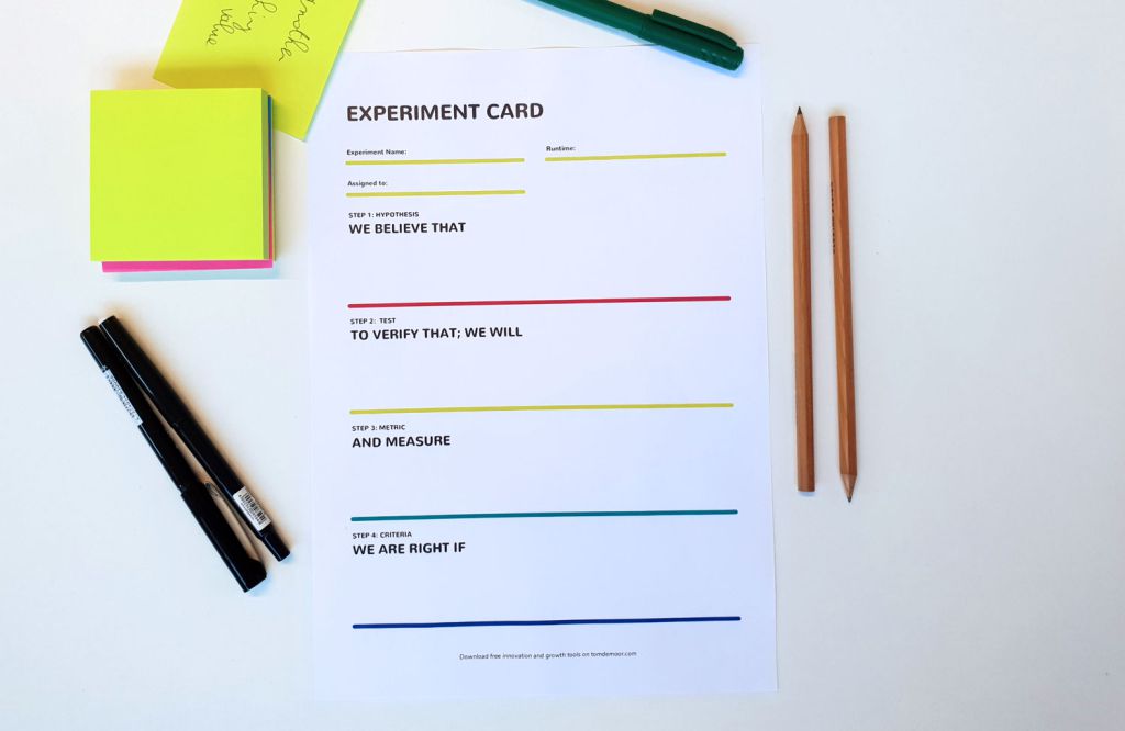 Experiment card: an innovation and growth strategy tool